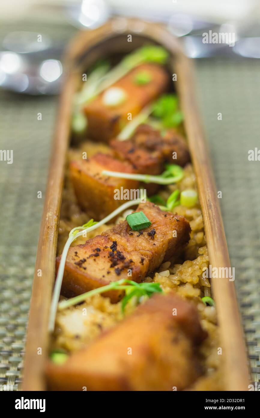Adobo rice served in Bluewater Sumilon Island Resort in Cebu Stock ...