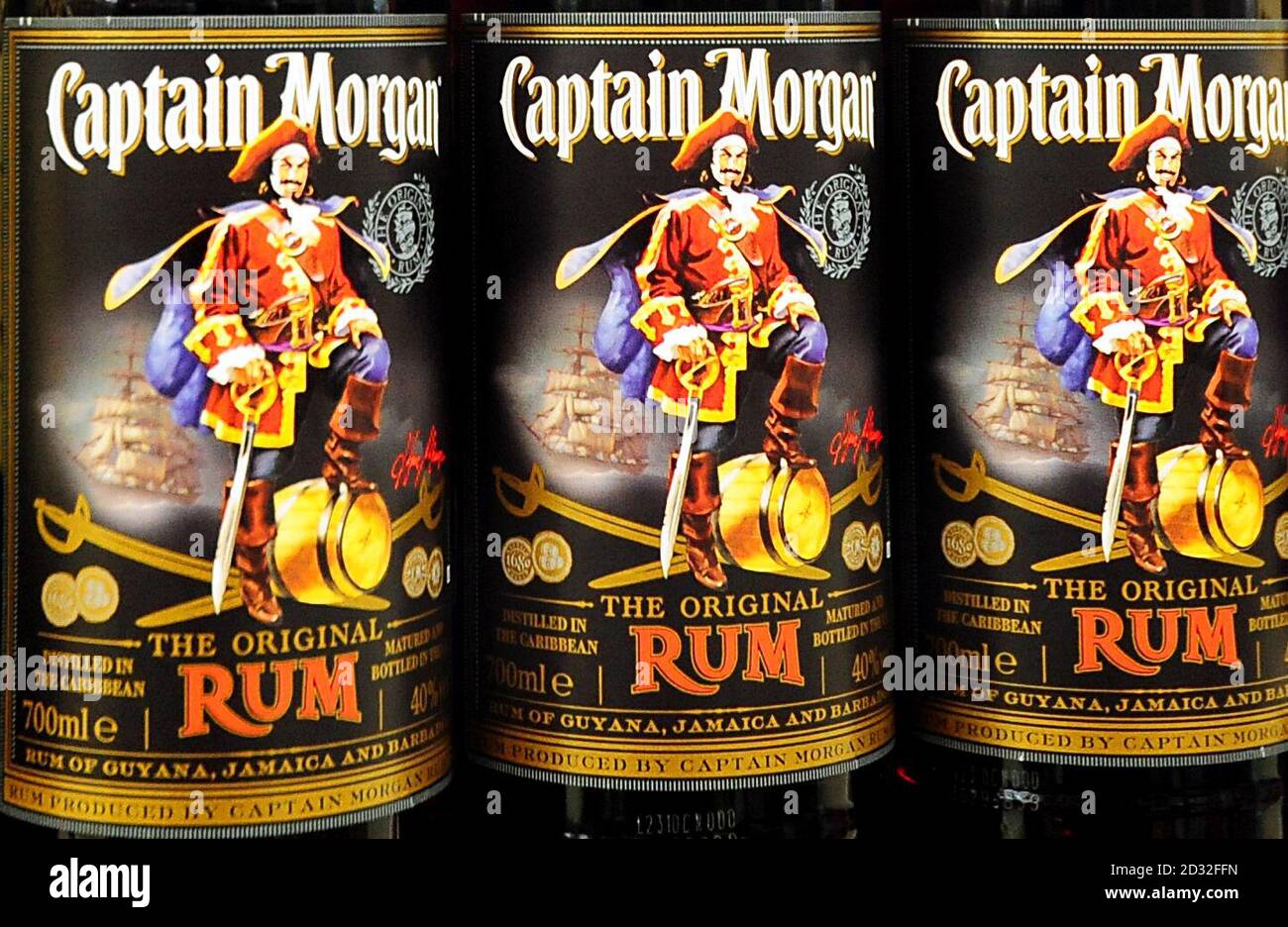 General view of Captain Morgan rum bottles as demand in Britain for the ...