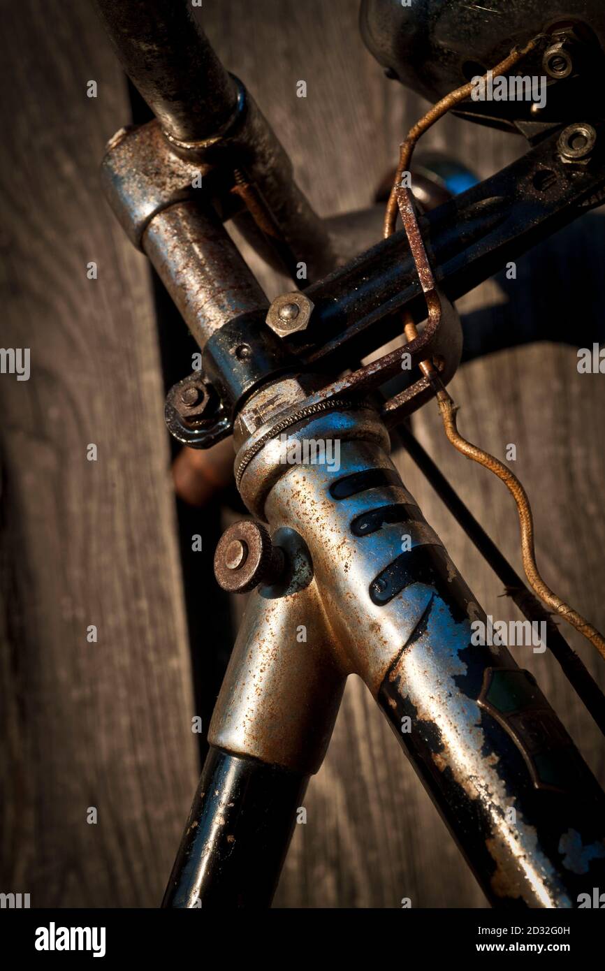 ENNS, AUSTRIA - JULY 17, 2014: frame detail of female oldtimer bicycle ...