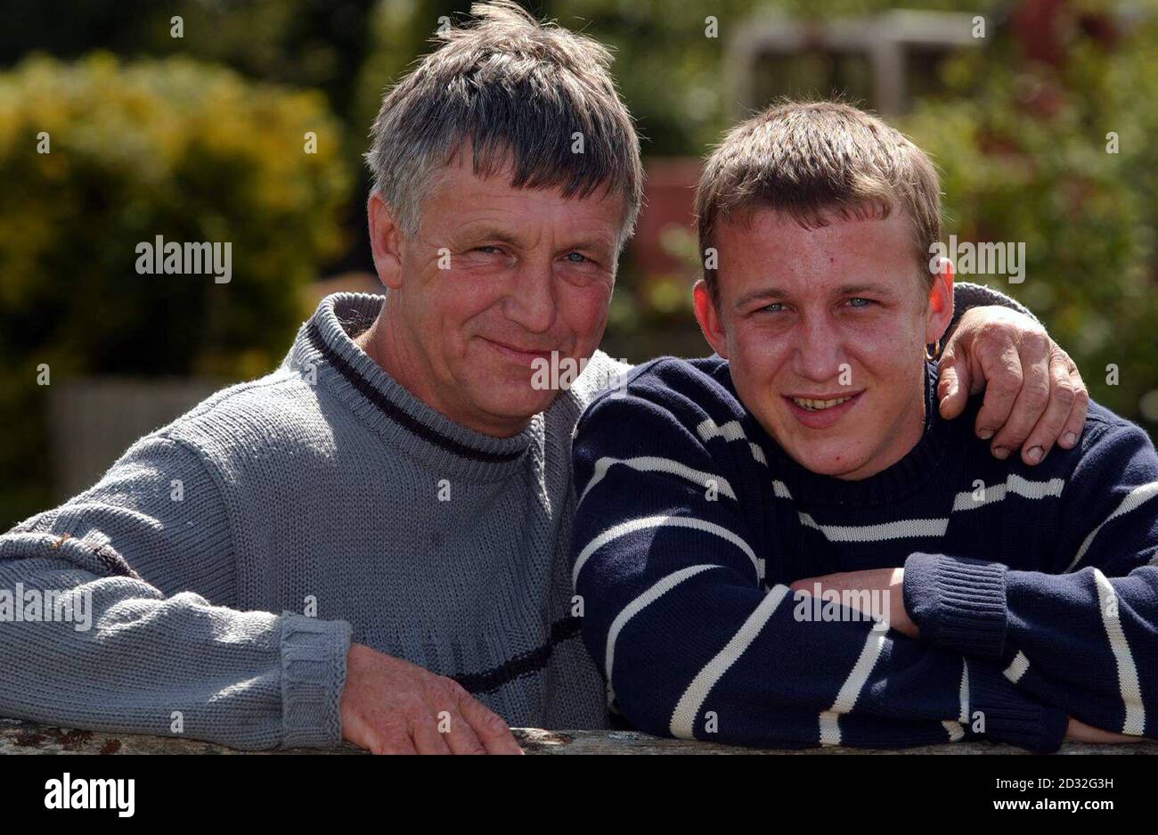 Businessman Roger Dorrington and his son Joe outside their home in ...