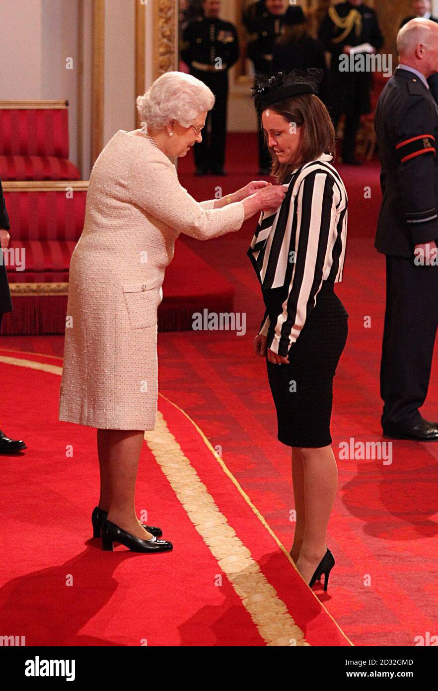 Olympic rower Sophie Hosking receives her Member of the British Empire ...