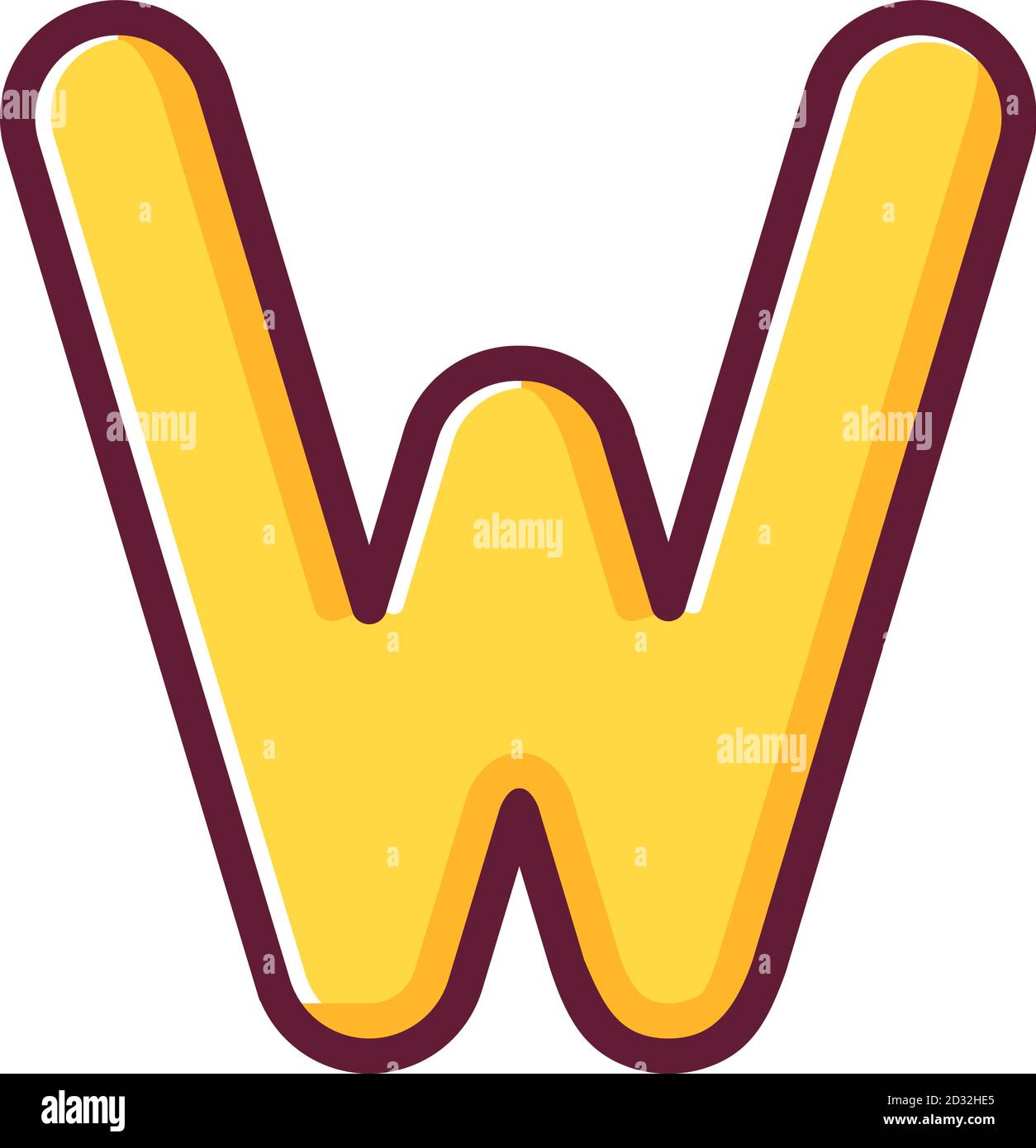 Letter W of the English alphabet. Alphabetic character Stock Vector ...