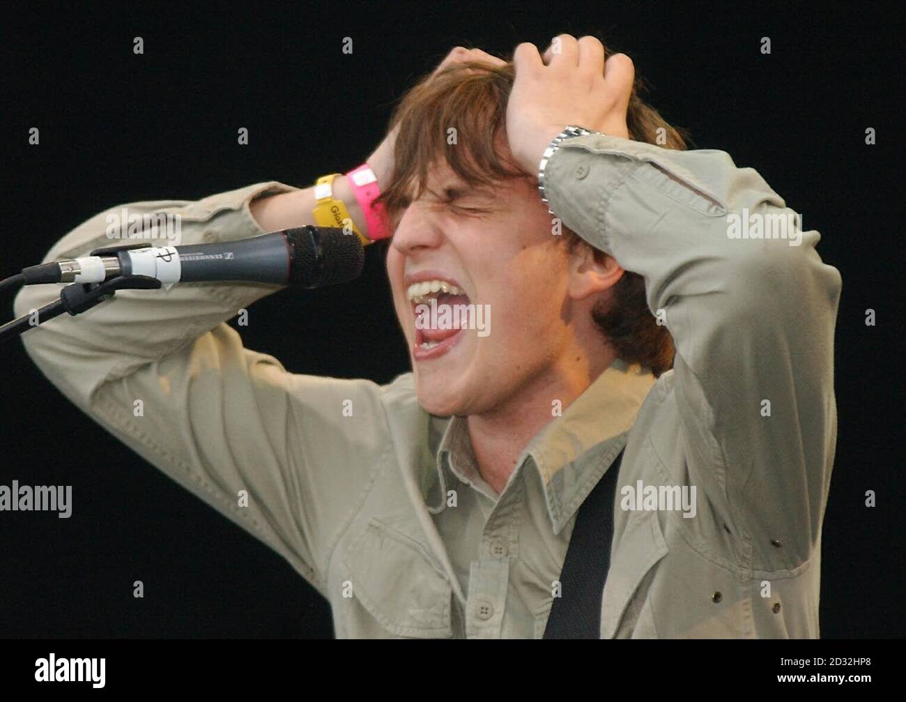 James Walsh of band Starsailor playing at the Pyramid Stage at the ...
