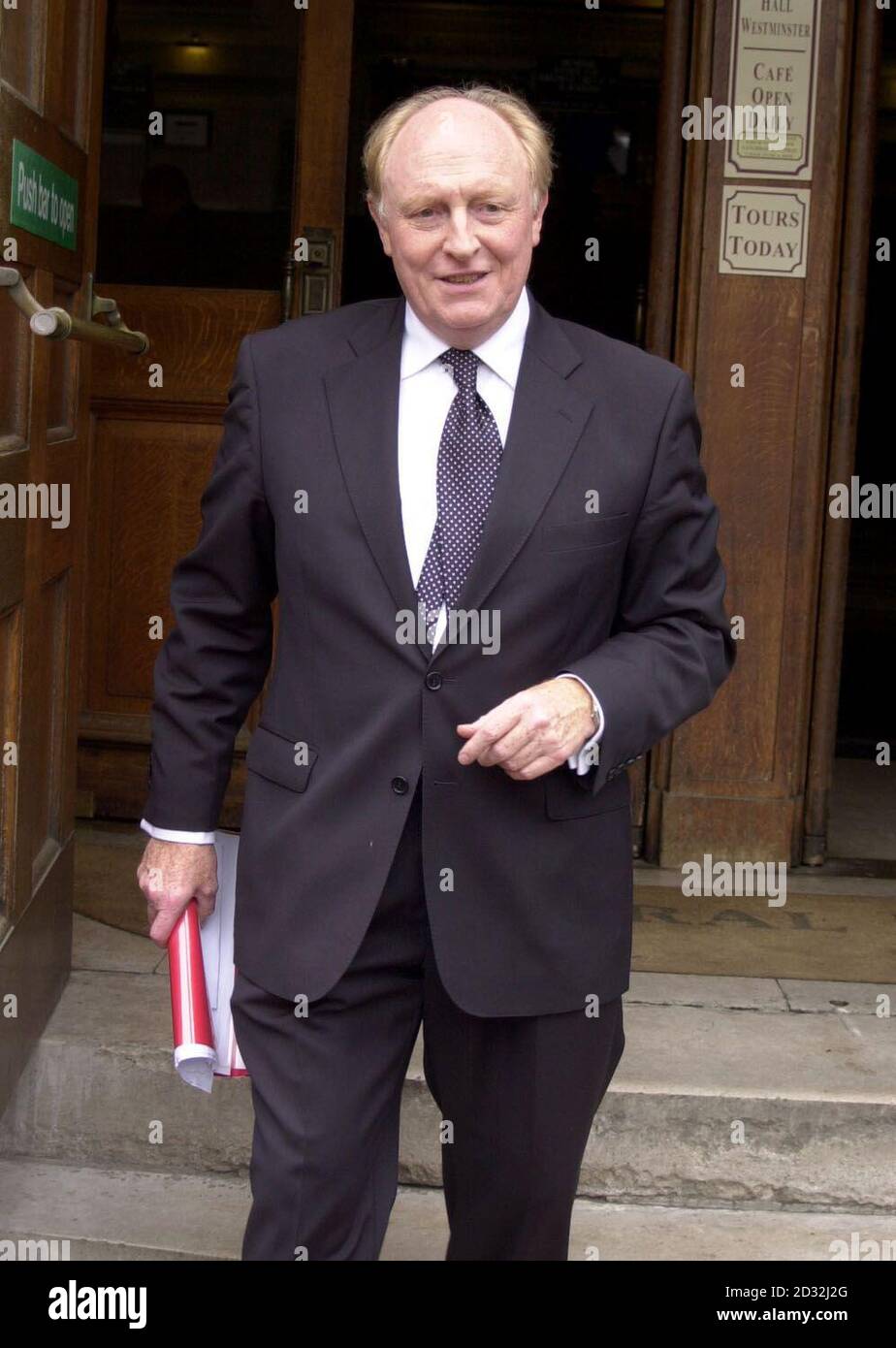 Former Labour Party leader Neil Kinnock leaves Methodist Central Hall ...
