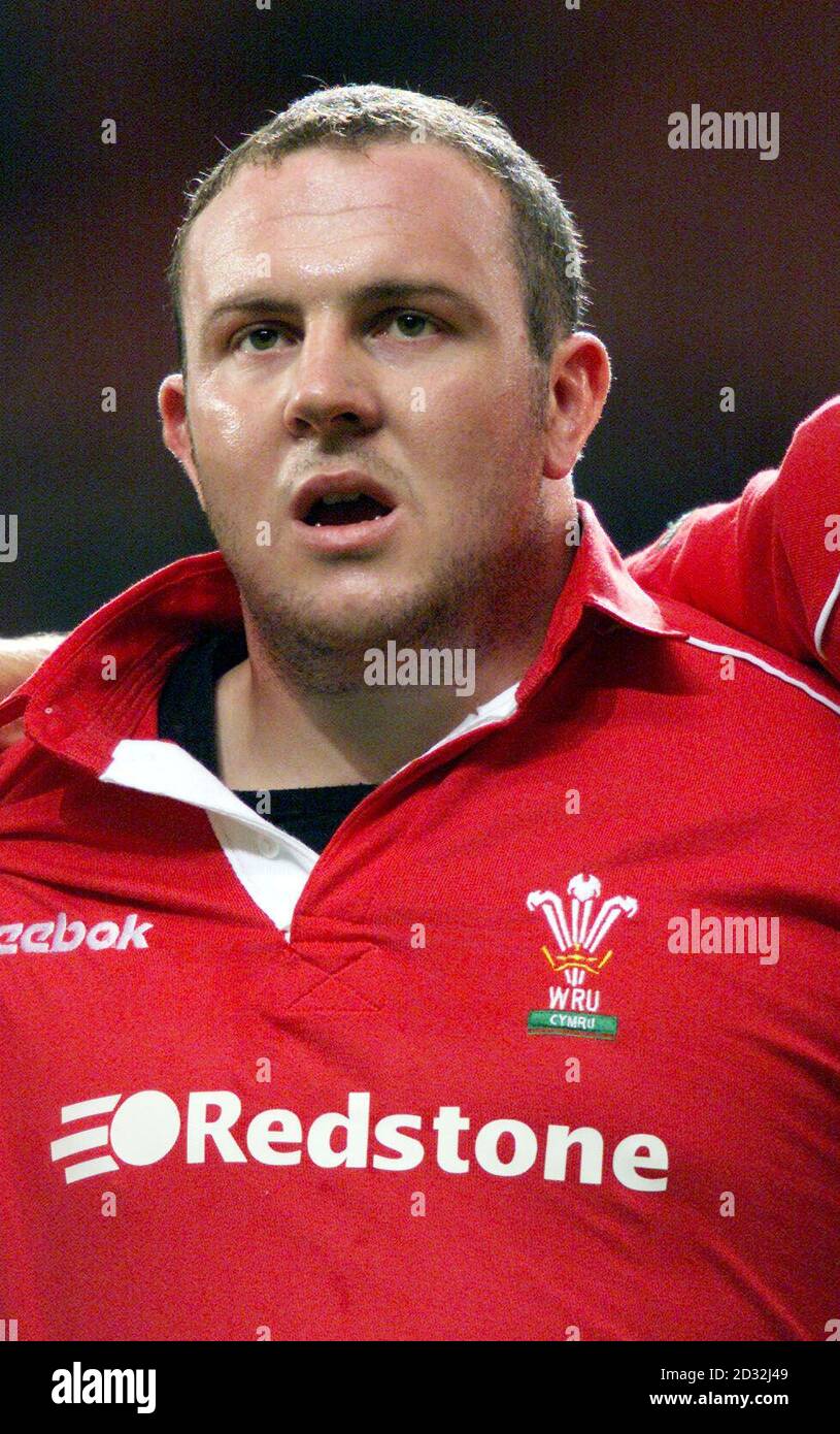 Lestyn Thomas lines up for Wales before their clash with the Barbarians ...