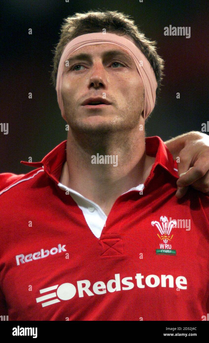 Steve Williamsl lines up for Wales before their clash with the ...