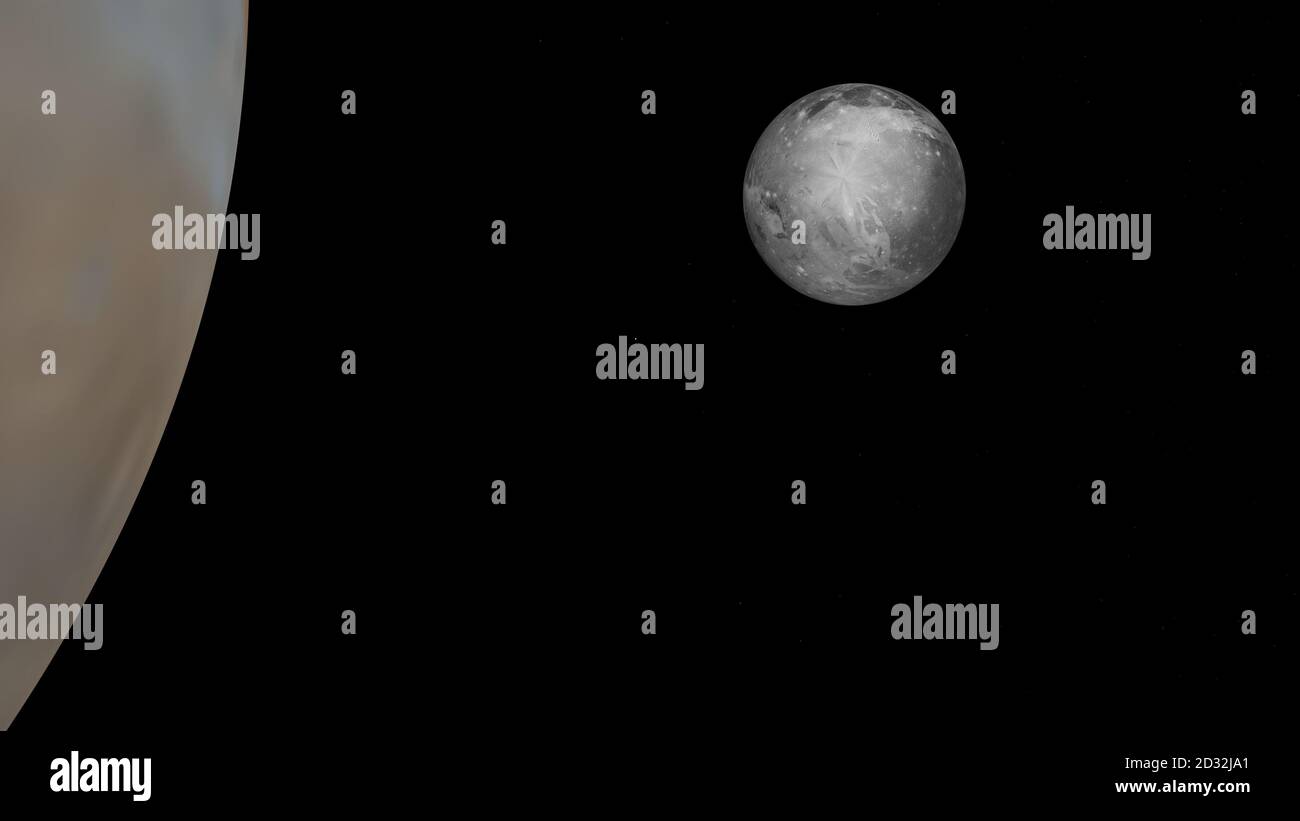 Ganymede satellite of Jupiter. 3d illustration Stock Photo - Alamy