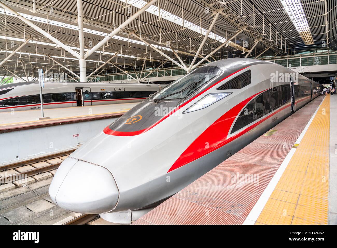 Fuxing high speed trains operated by China Railway Corporation seen at ...