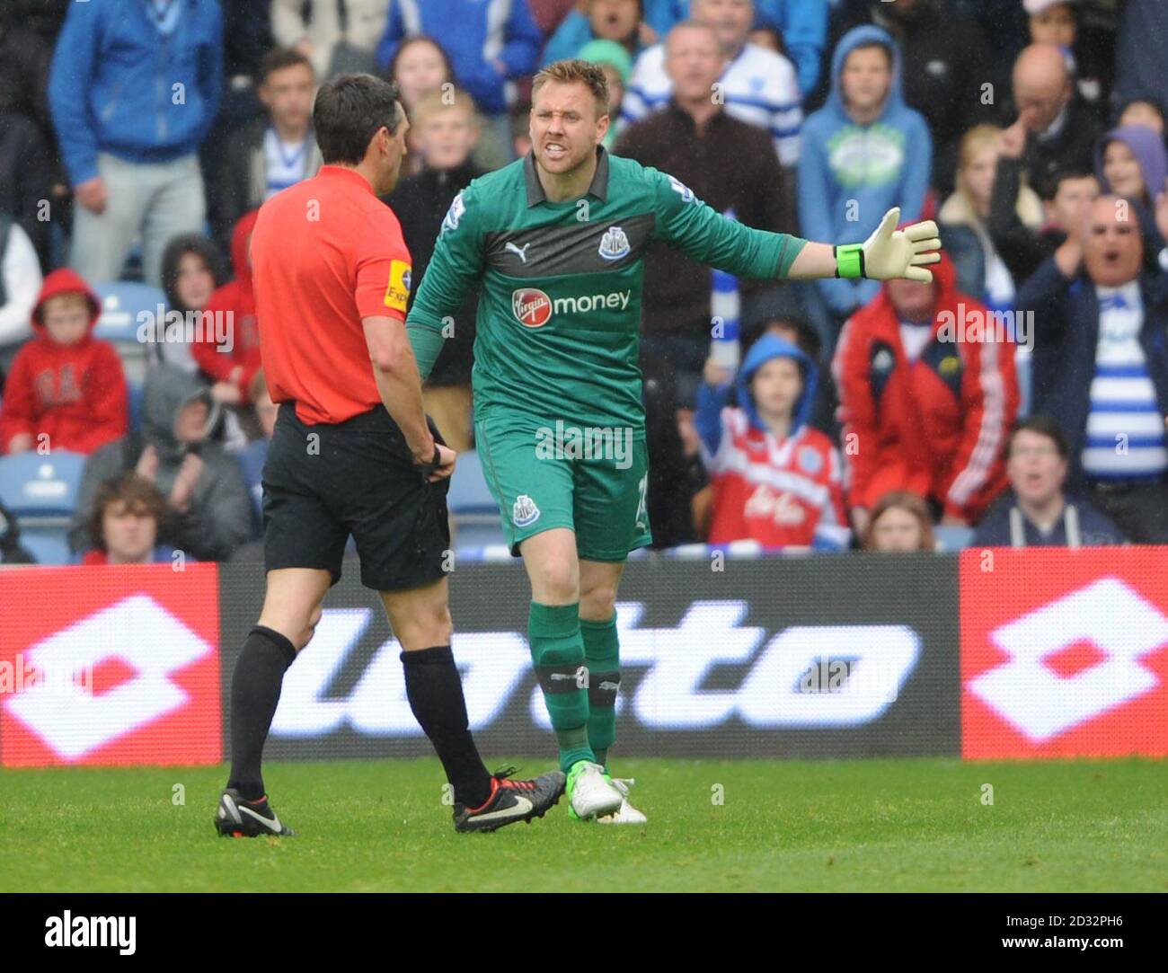 Newcastle United's Robert Elliot appeals to referee Lee Probert prior ...