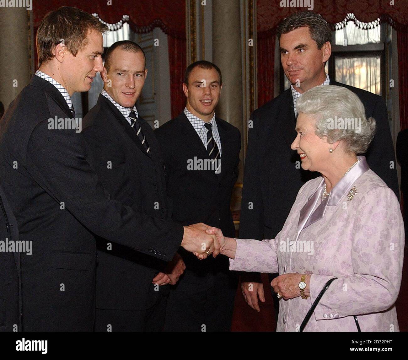 Britain's Queen Elizabeth II meets Australian rugby player Steve ...