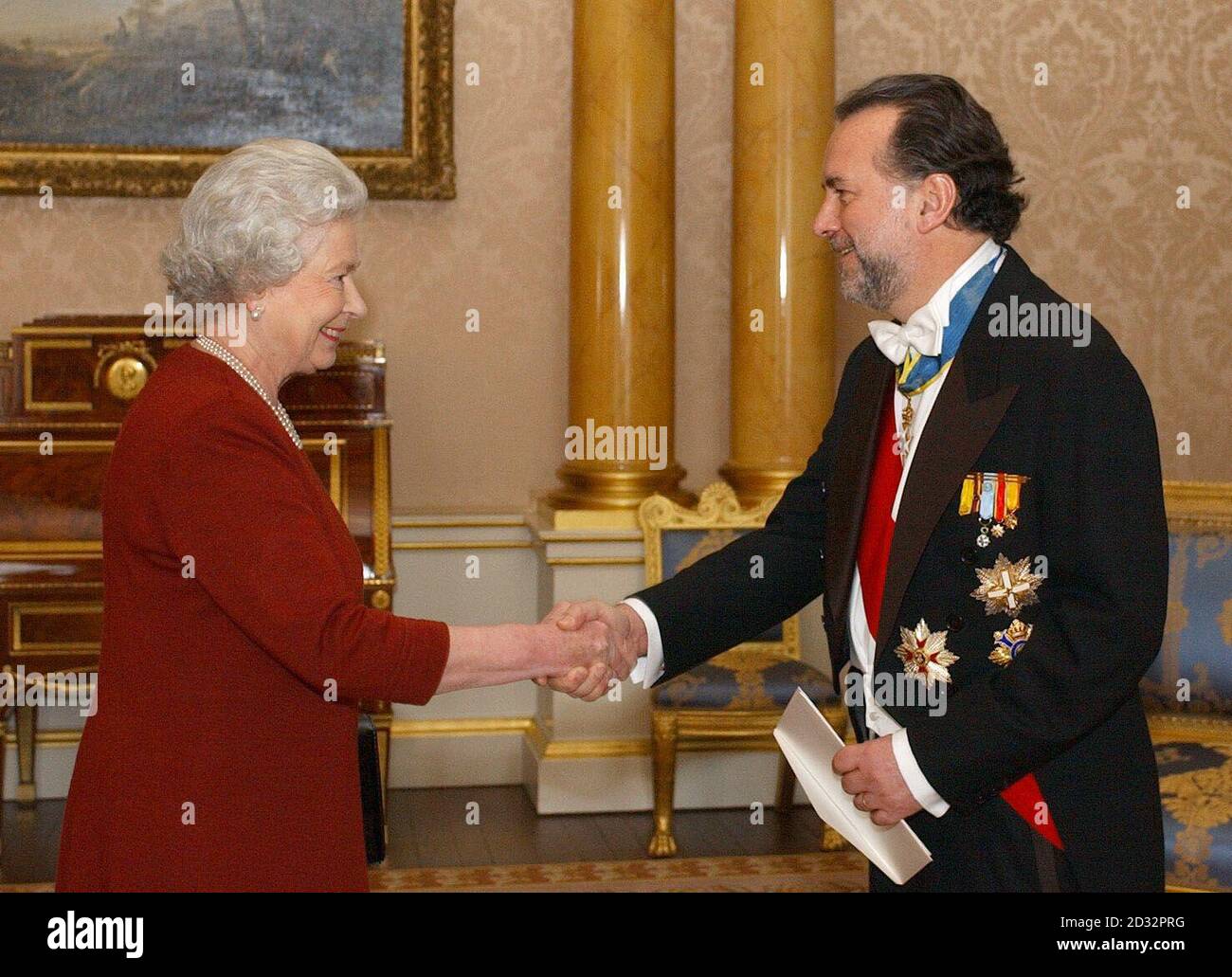 Britain's Queen Elizabeth II receives the Ambassador of Chile, Senor ...