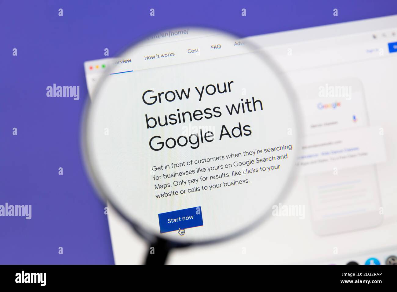Ostersund, Sweden - October 7, 2020 Google Ads website under a ...