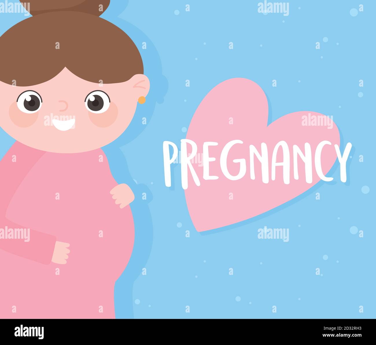 pregnancy and maternity, cute pregnant woman cartoon vector ...