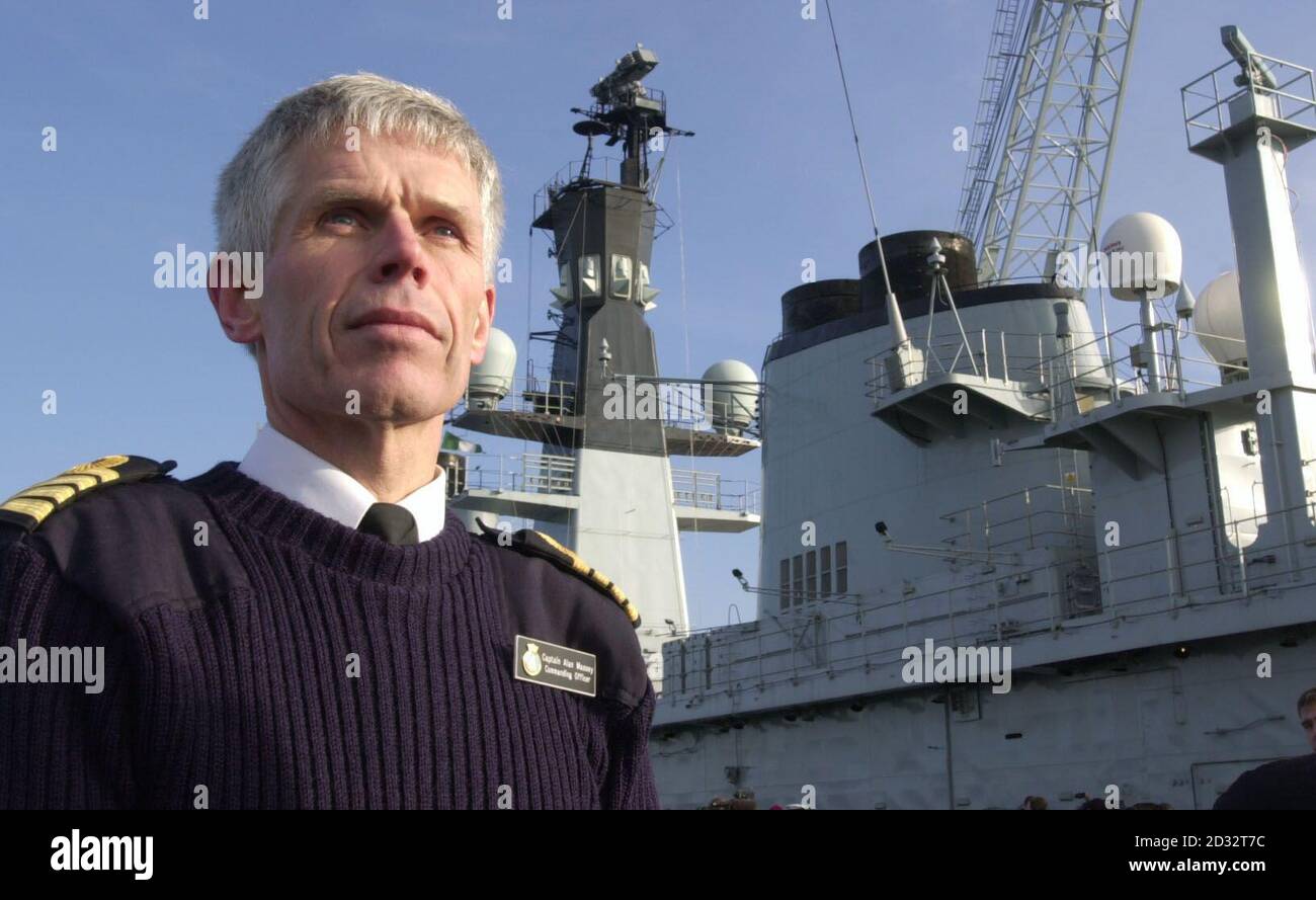 Captain Alan Massey on the deck of the aircraft carrier HMS Ark Royal ...