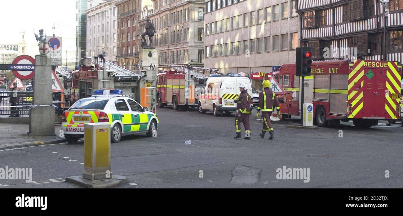 The emergency services arrive on the scene at Chancery Lane Underground ...