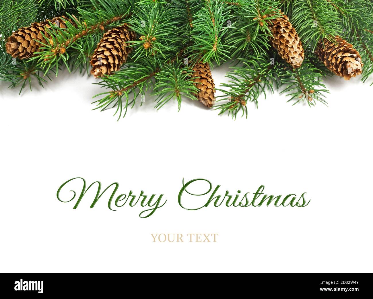 Christmas tree borders isolated on white background Stock Photo - Alamy