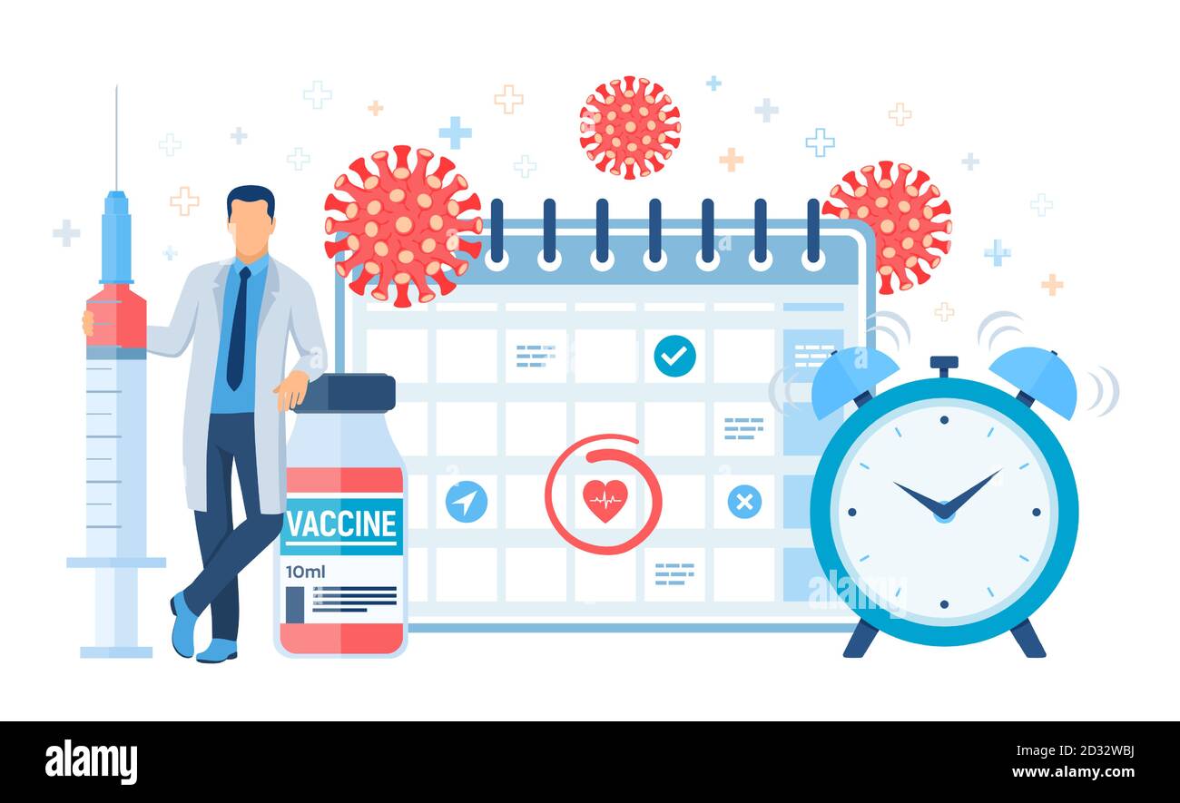 Time to vaccinate concept. Immunization campaign. Vaccine shot. Doctor ...