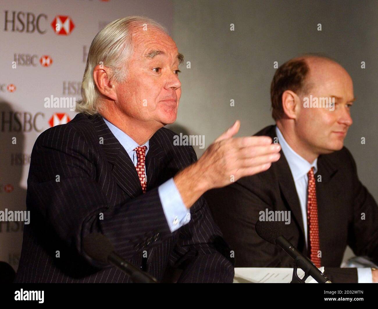 HSBC's Group Chairman Sir John Bond (left) and Group Finance Director ...