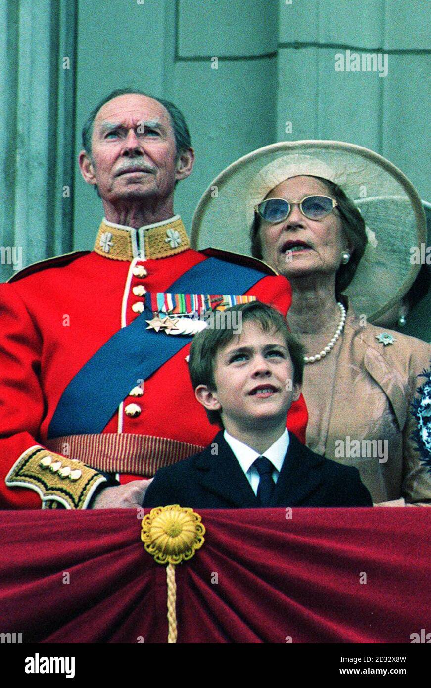 Lord Downpatrick (centre) on the balcony of Buckingham Palace on the ...