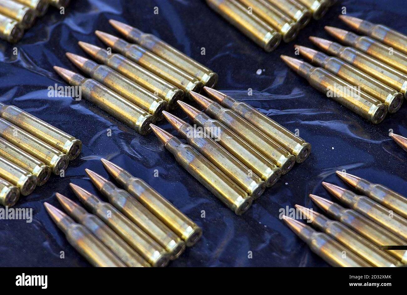 Nato standard 5,56mm SA80 Rifle ammunition on disply in the Kuwaiti ...