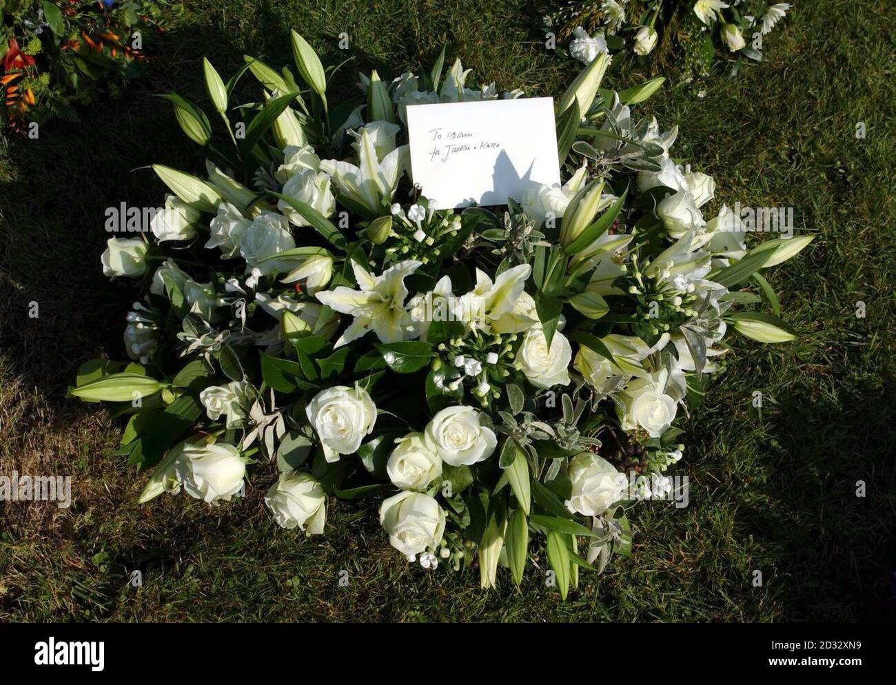 Floral tributes from Adam Faiths wife Jackie at the Kent and Sussex ...