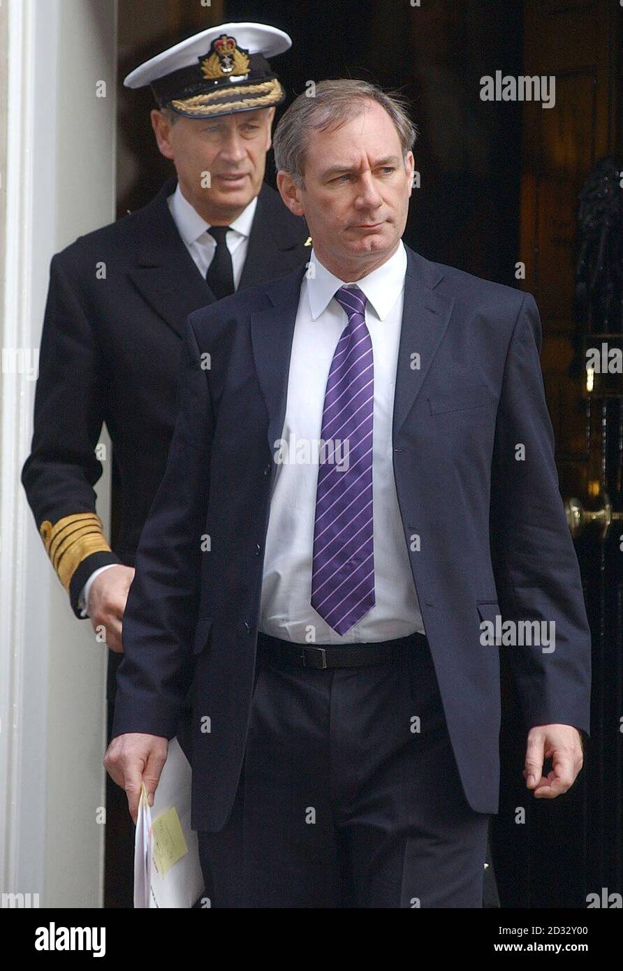 Geoff Hoon and Rear Admiral Sir Michael Boyce leave Downing street ...