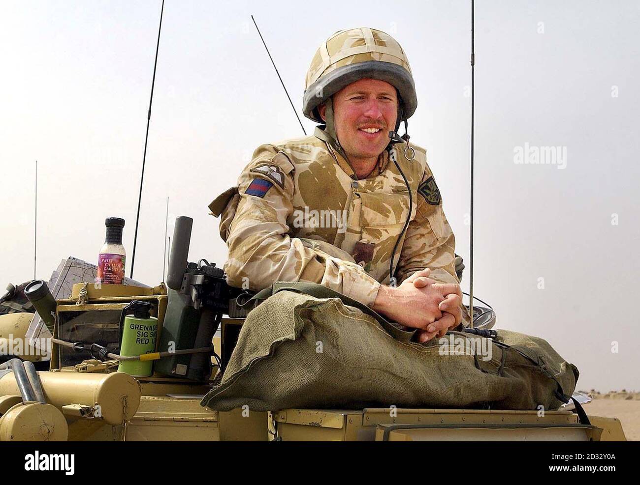 Lieutenant jules speers commander of 2 troop taking a break hi-res ...