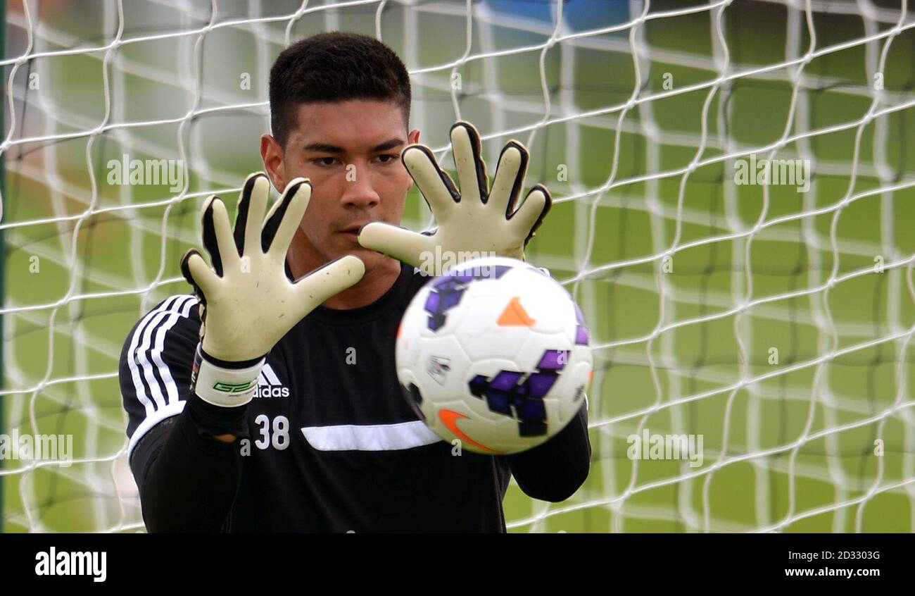 Fulham's Neil Etheridge during the open training session at Motspur ...