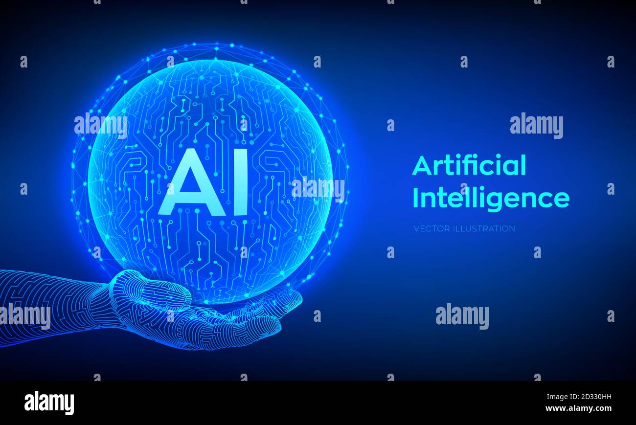AI. Artificial Intelligence Logo. Artificial Intelligence and Machine Learning Concept. Abstract ...