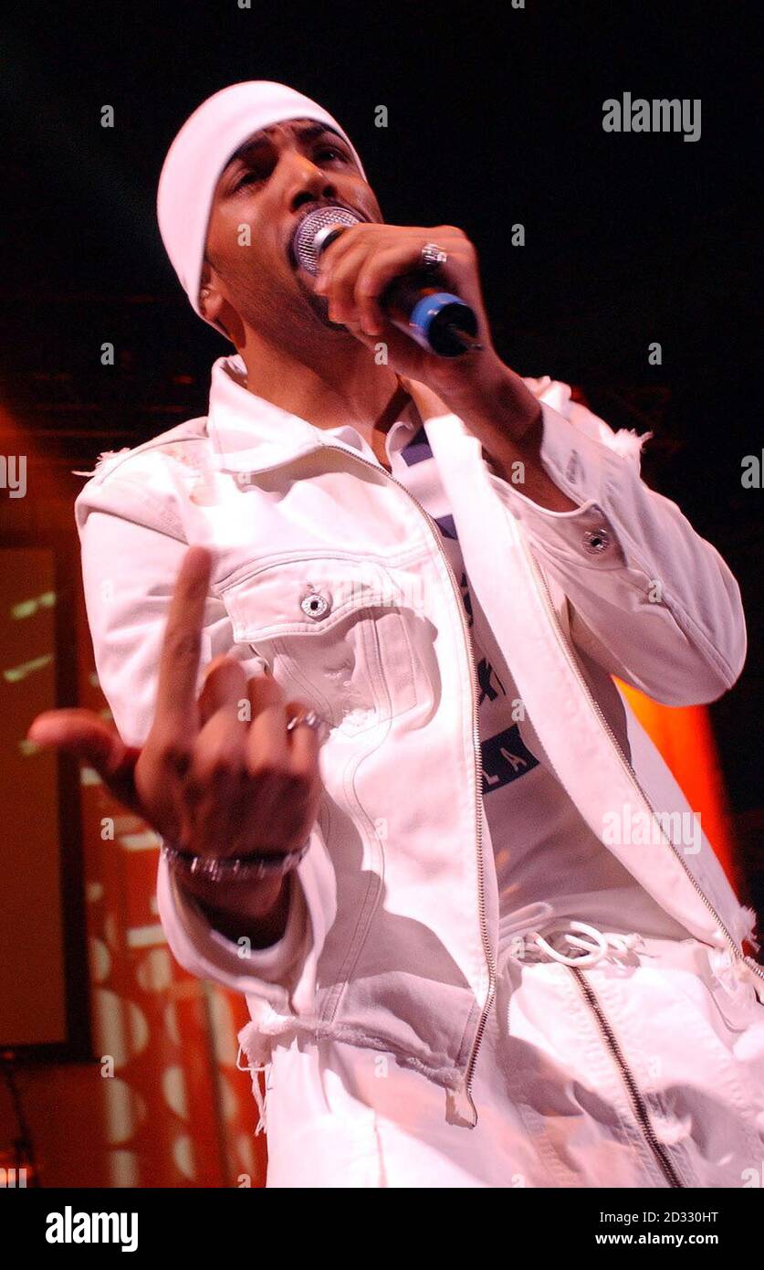 R'n'B singer Craig David performing on stage at the Royal Albert Hall ...