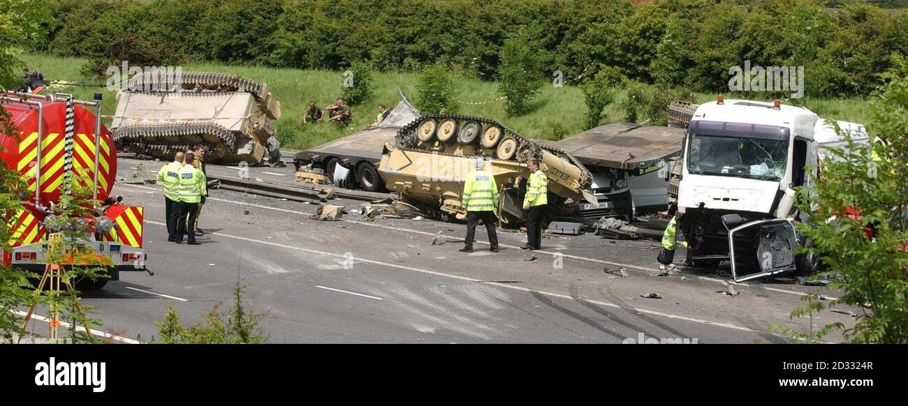 The scene on the M1 where four people were killed, in a massive ...
