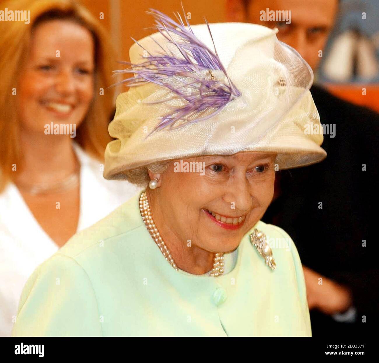 Britain's Queen Elizabeth II during her visit to John Kyrle High School ...