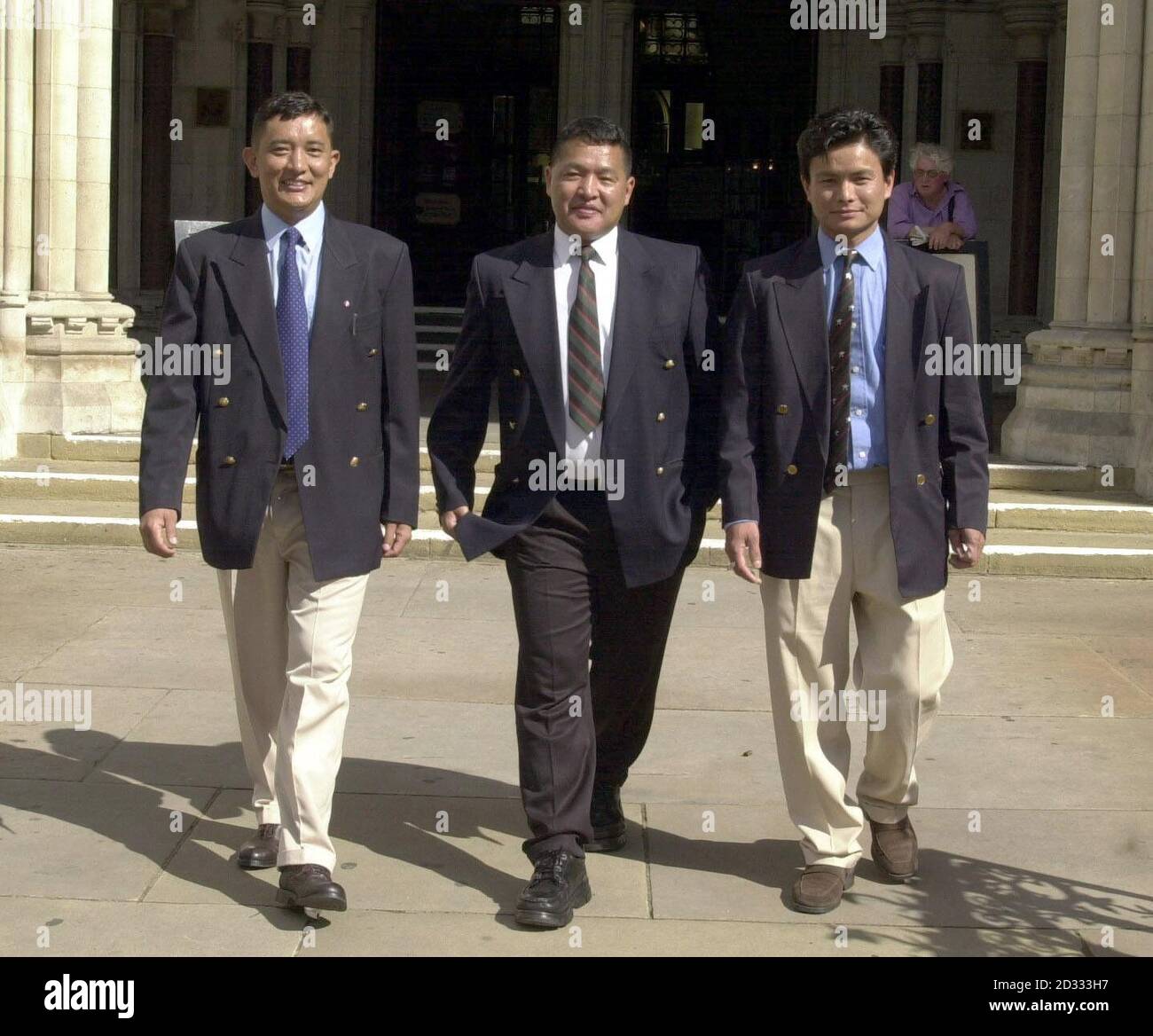 Former Gurkha's, from left, Gopi Lama, Chandra Pun and Rag Psd Purja ...