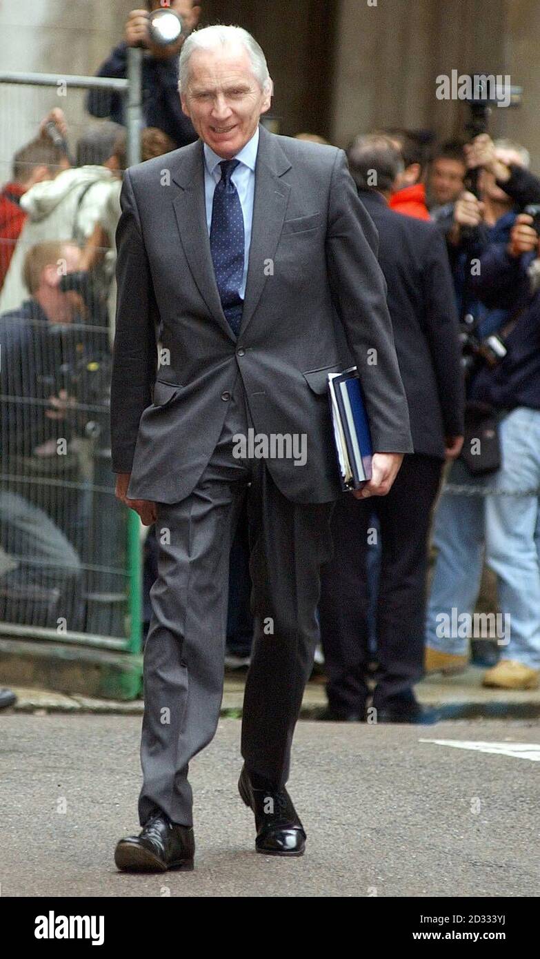 Lord Hutton arrives at the Royal Courts of Justice, The Strand central ...