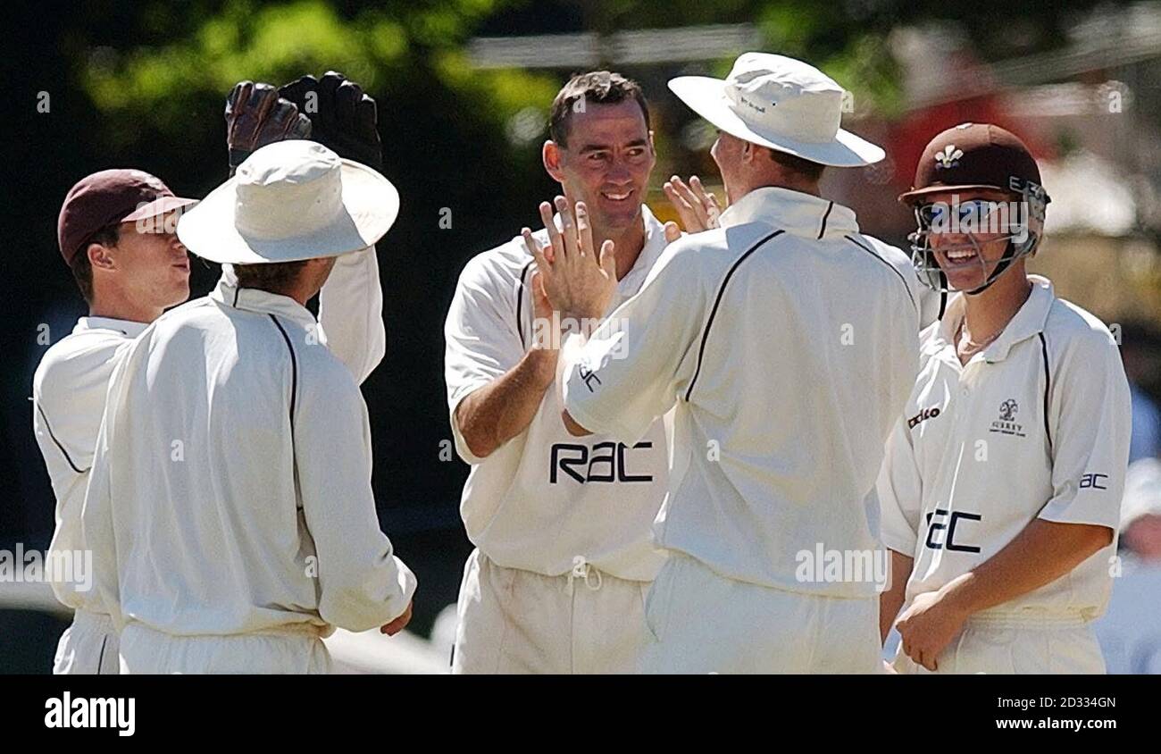 Taking wicket nottinghamshires kevin pietersen hi-res stock photography ...