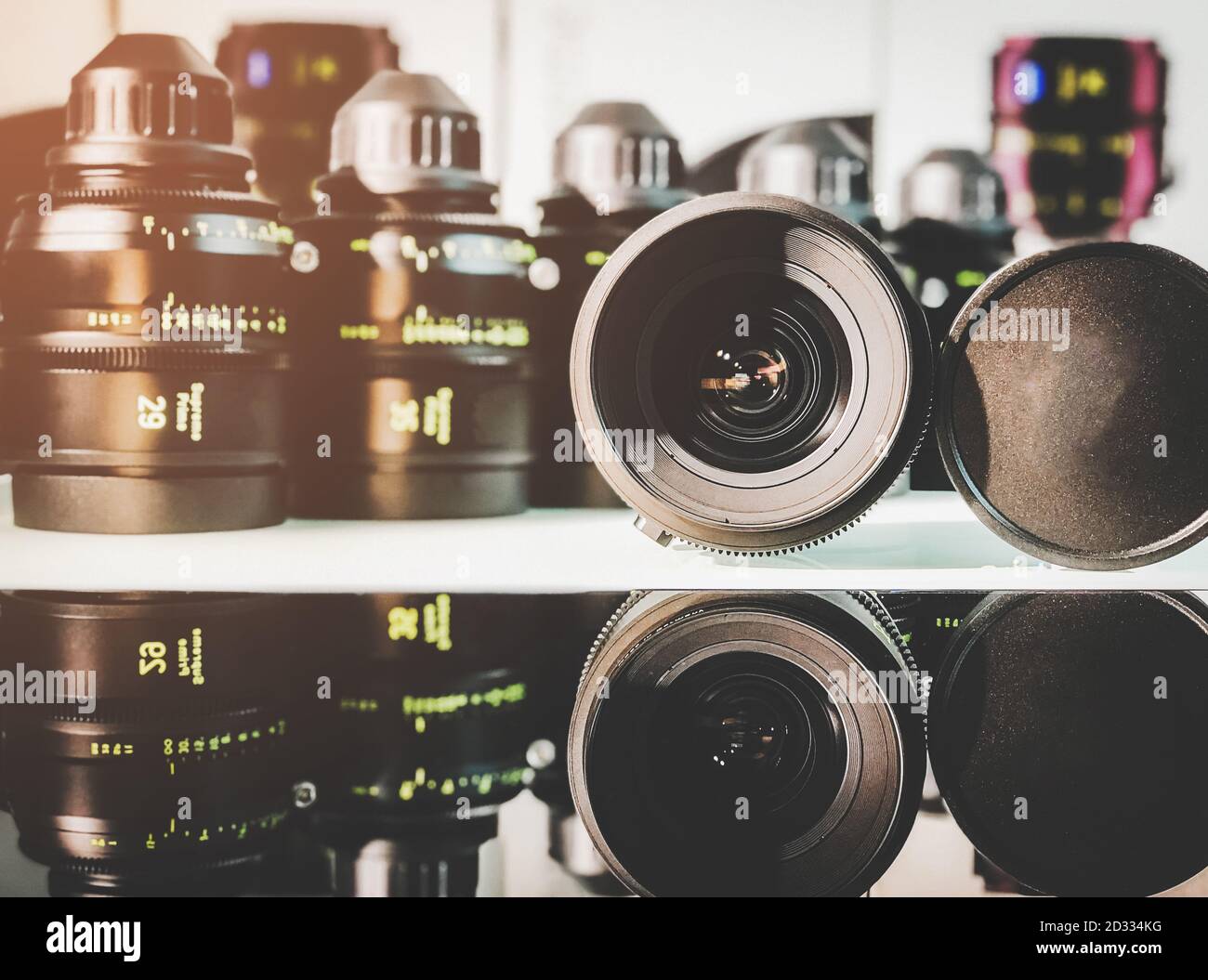Group of cinema lens for movie film and broadcasting industry Stock ...