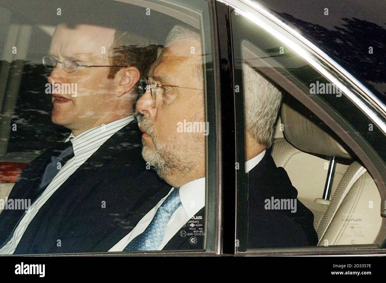 BBC chairman Gavyn Davies (R) arriving at the High Court in London ...