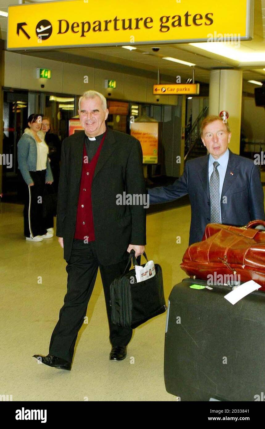 Scottish archbishop Keith O Brien accompanied by Sir Tom Farmer ...