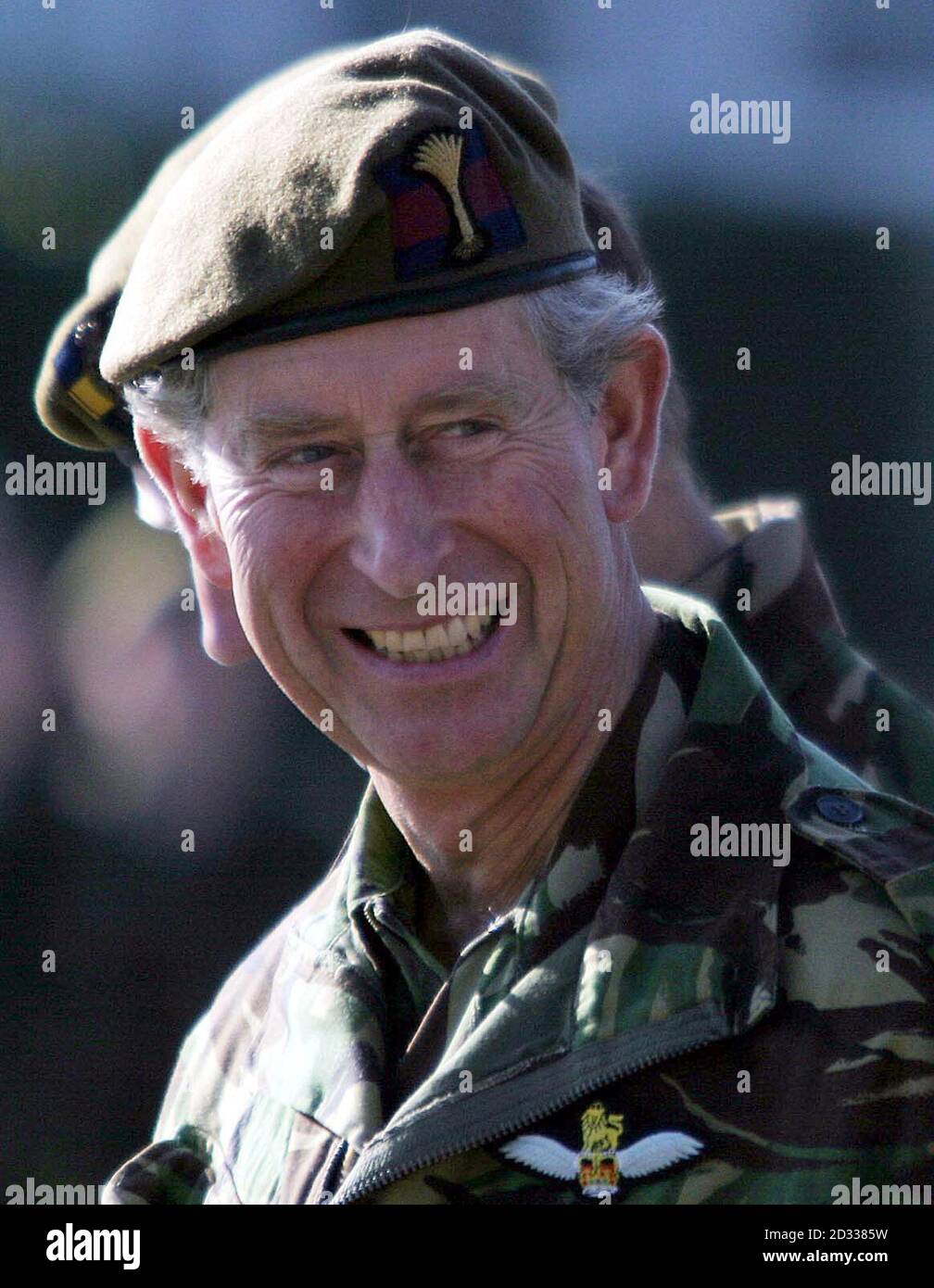 The Prince of Wales wearing his Welsh Guards beret, during his visit to ...