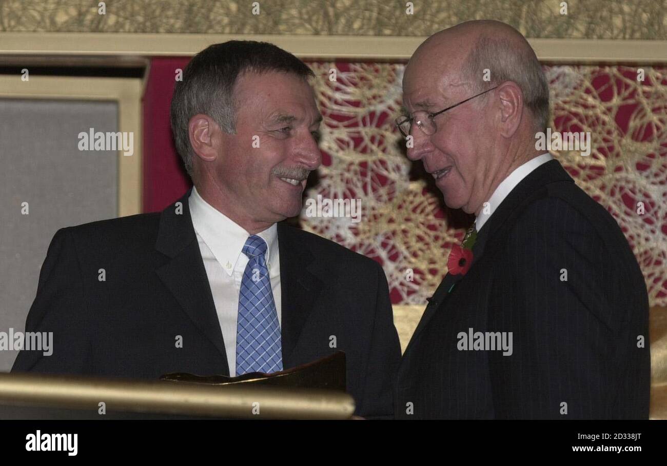 Sir Bobby Charlton with the Lifetime Achievement Award winner Tony ...