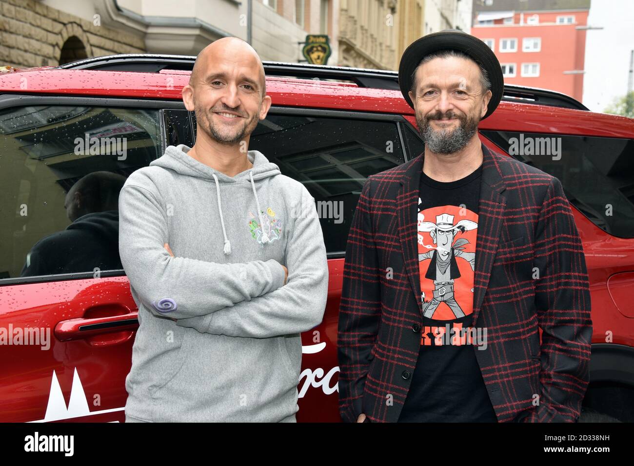 Cologne, Germany. 06th Oct, 2020. Comic illustrator Ralf König, l-r, and comedian Markus Barth ...