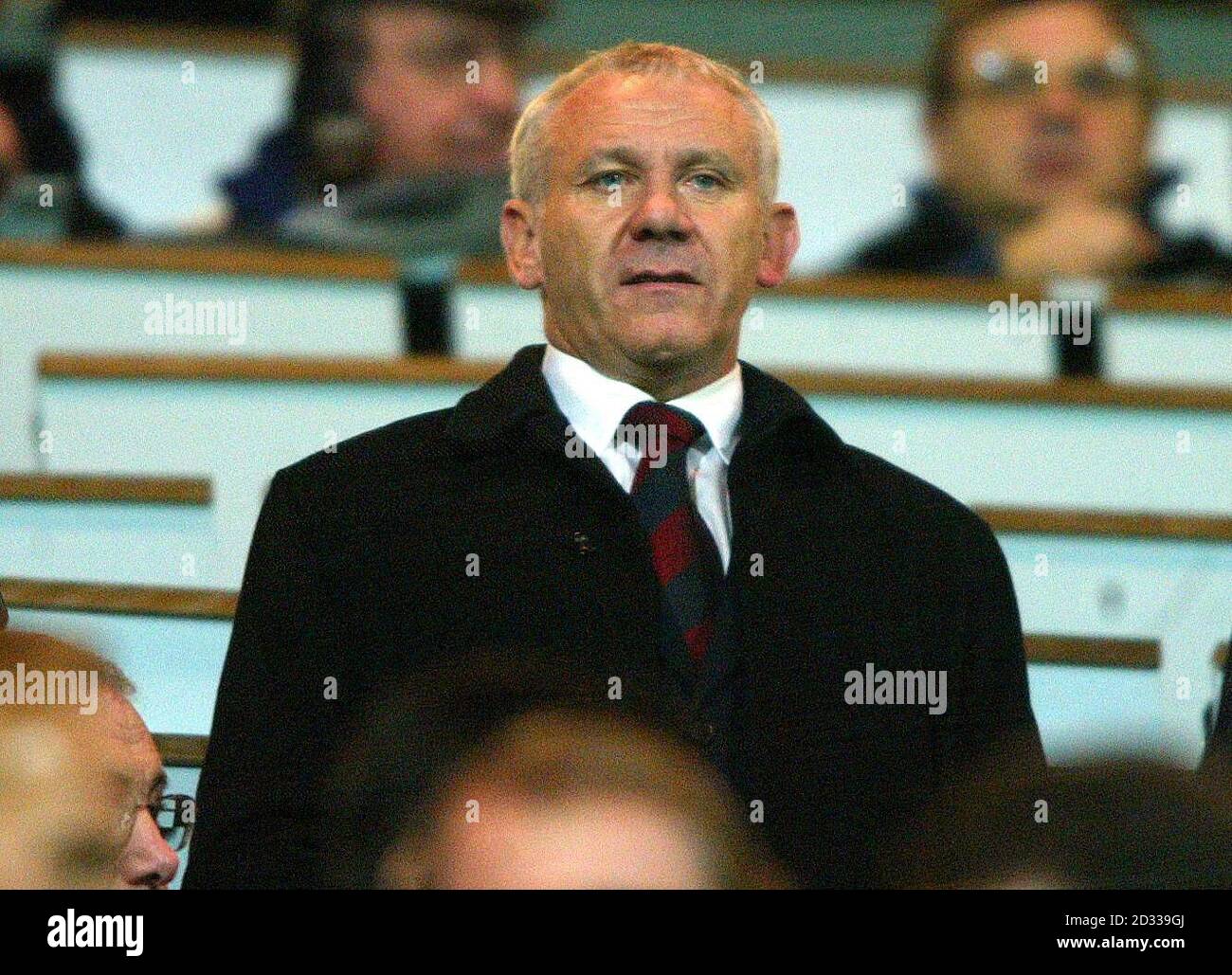 Peter Reid watches from the stands as Blackburn play Everton, during ...