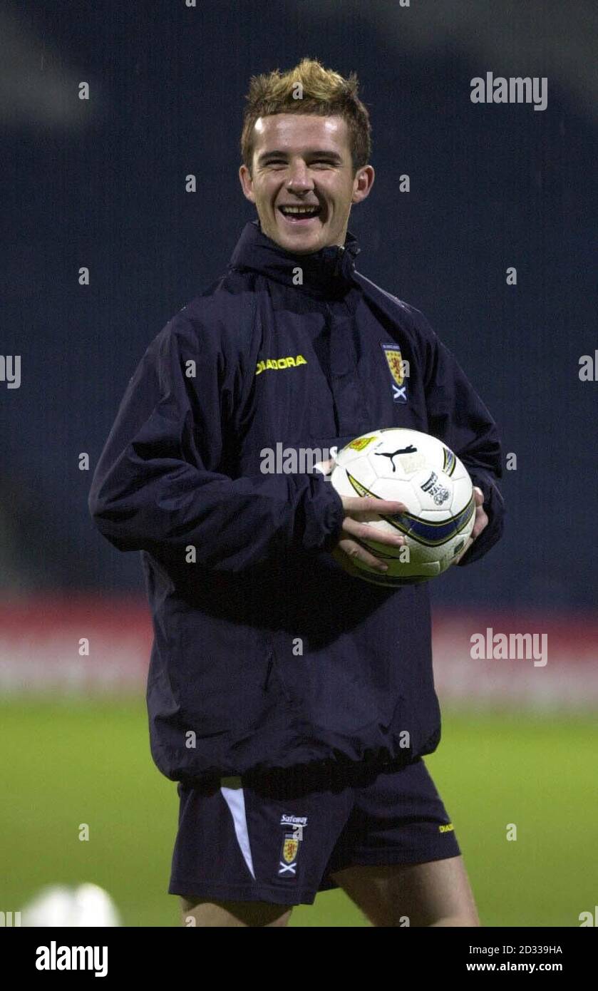 Barry Ferguson, during training at Hampden Park, Glasgow, prior to the ...