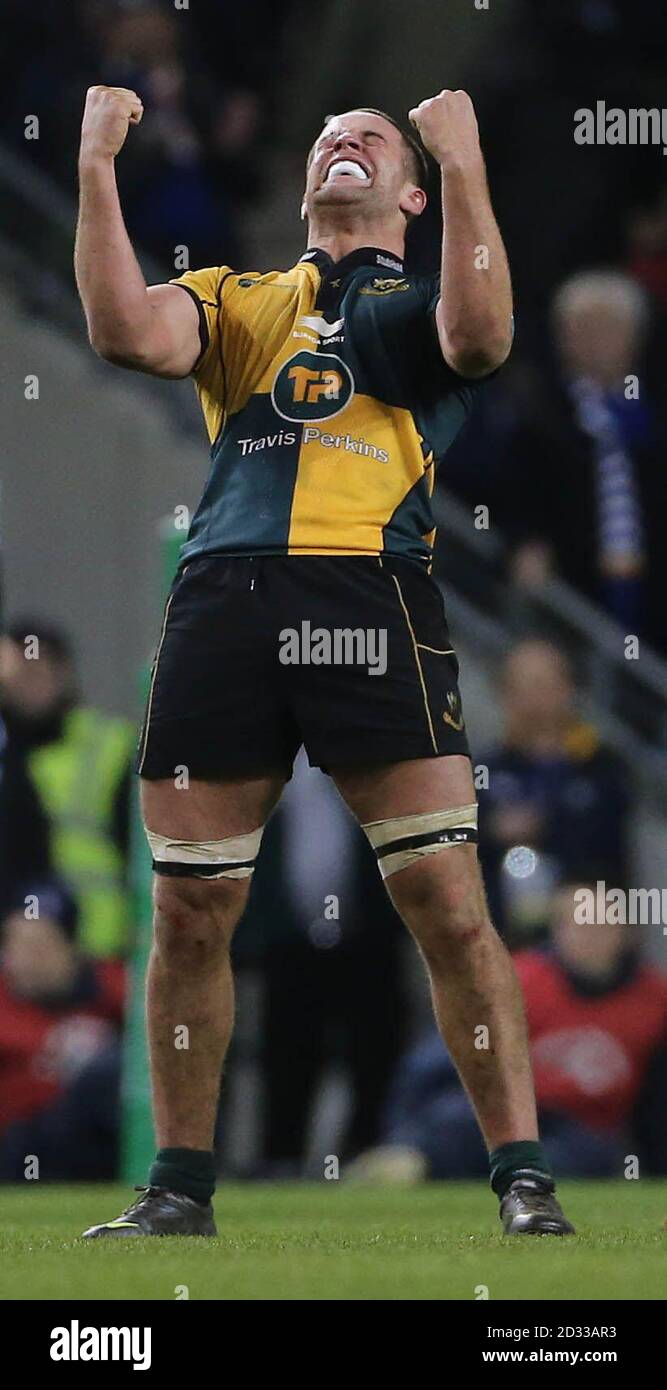 Northampton saints calum clark during the heineken cup hi-res stock ...