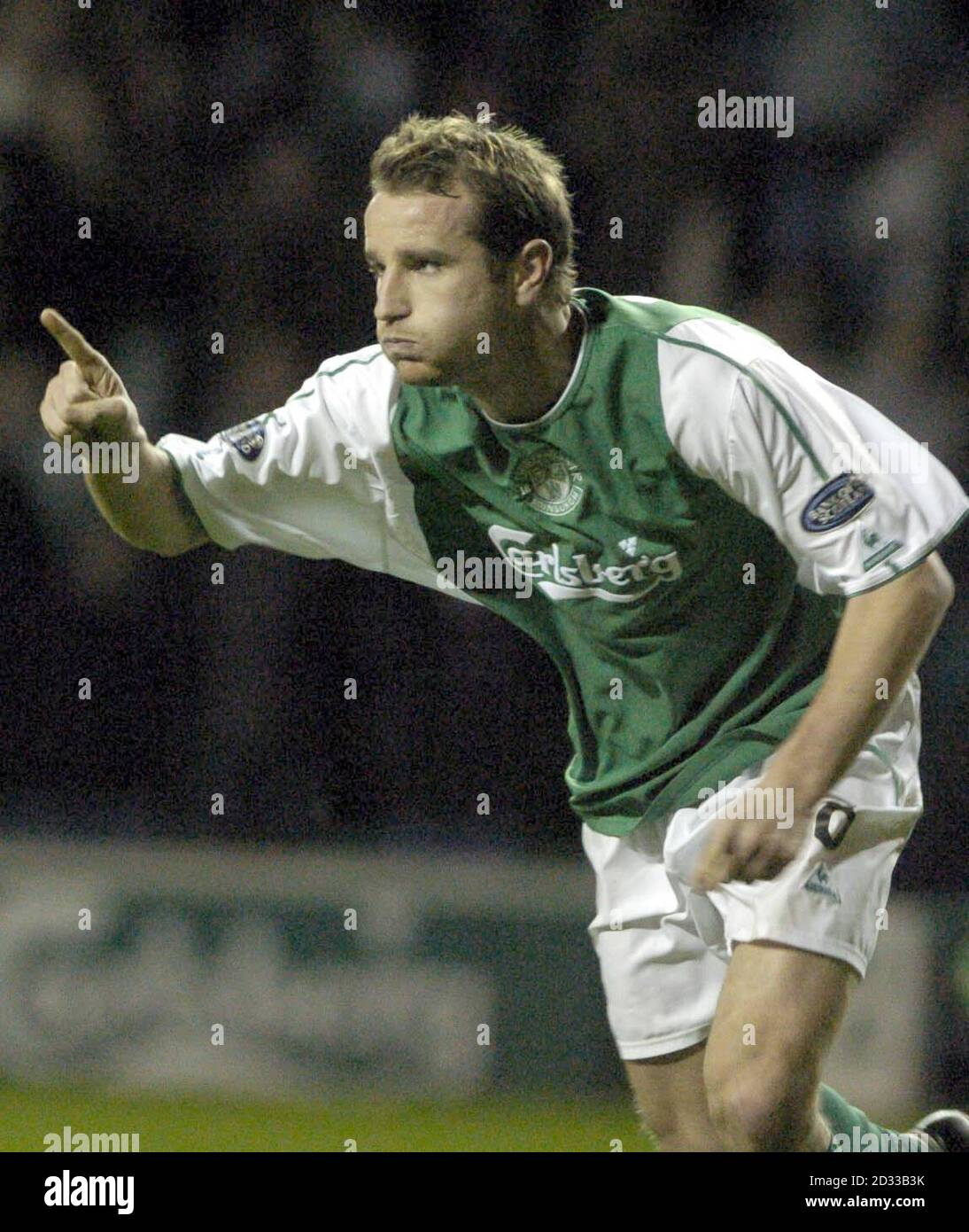 Hibernians Grant Brebner celebrates scoring against Celtic,, during ...