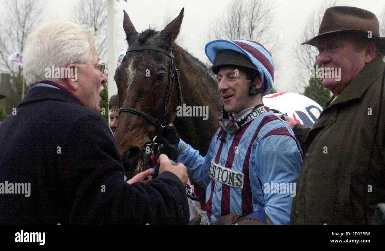 (From left-right) Owner Jim Lewis with France's Edredon Bleu, jockey ...