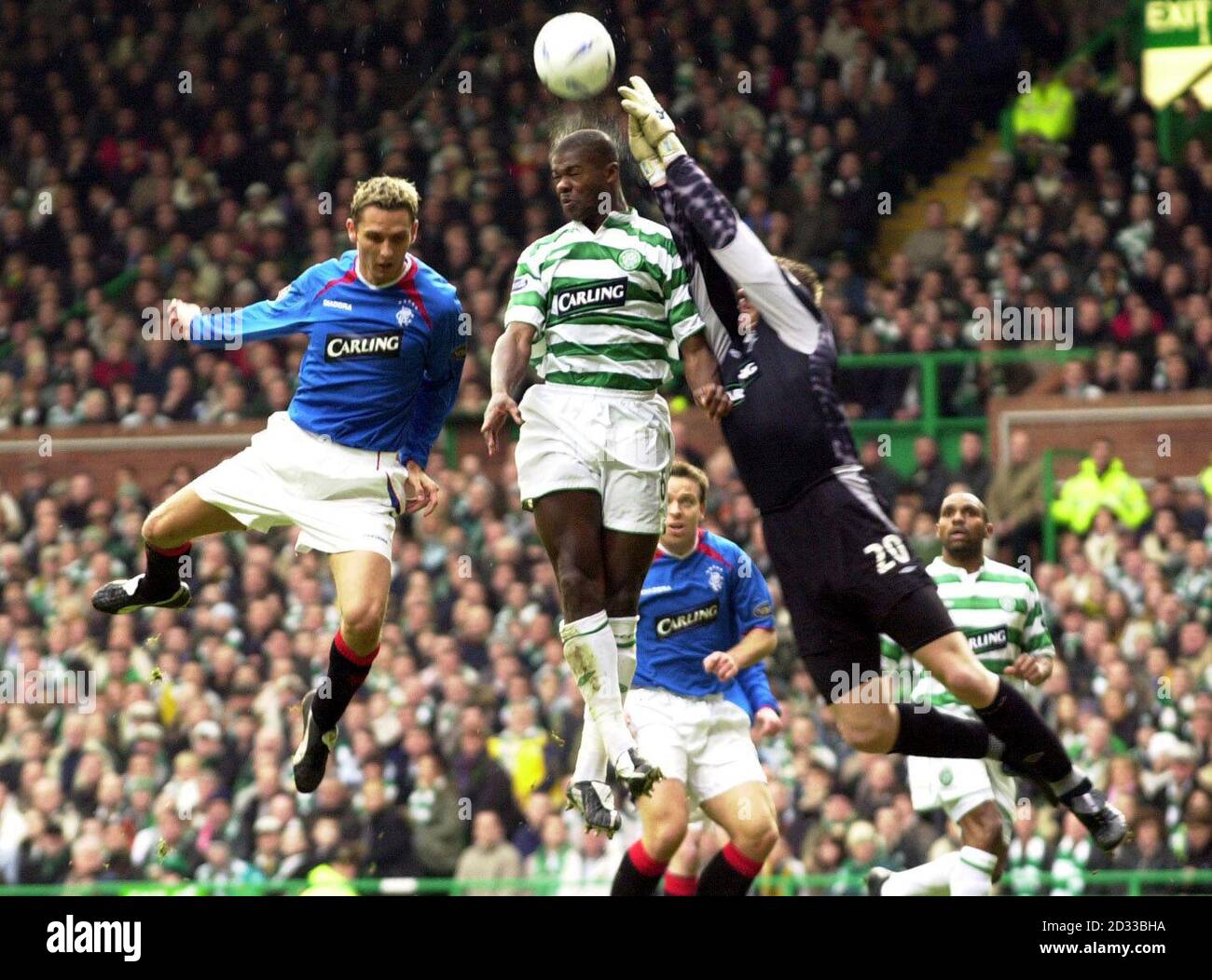 Celtics goalkeeper robert douglas clears danger hi-res stock ...