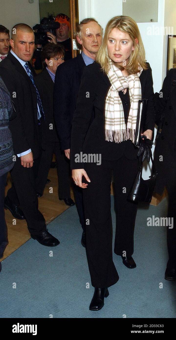 Samantha Roberts arrives to speak to the media after she questioned ...
