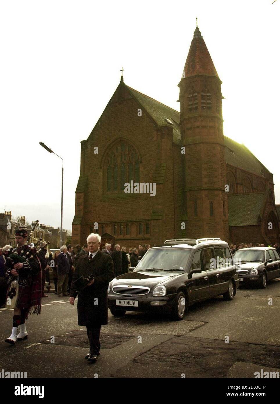 The coffin of former Scotland manager Ally MacLeod is piped to the ...