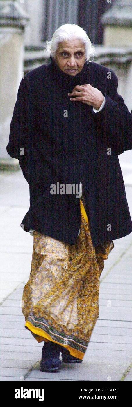 Shantagaury Patak, 77, leaves the High Court in central London. Mrs ...